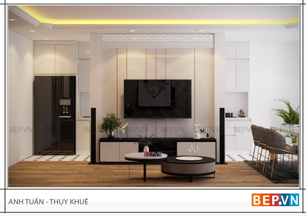 Tủ bếp Acrylic đẹp cho phòng bếp hiện đại - Anh Tuấn Thụy Khuê - Bep.vn ...